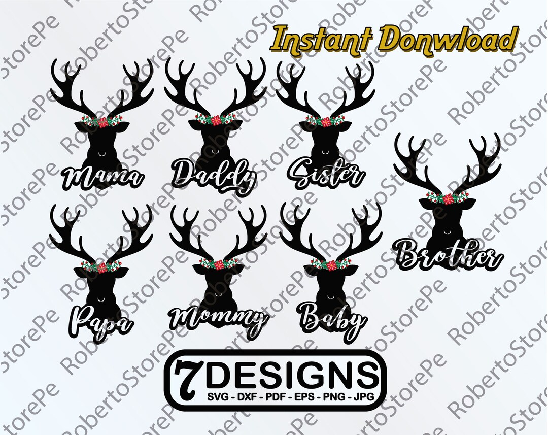 Vector Mom Deer Deer Family Svg Silhouette Dad Deer Svg - Etsy