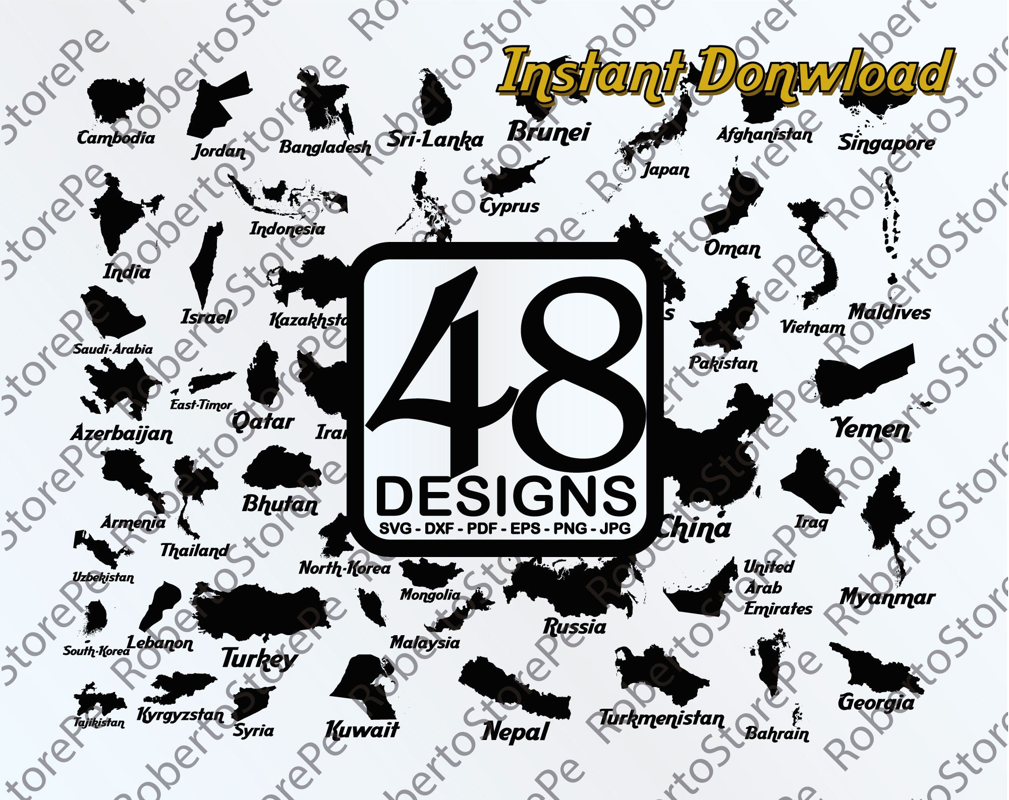 Vector Asian Continent Svg Continents Svg Asia Svg Asia Map - Etsy