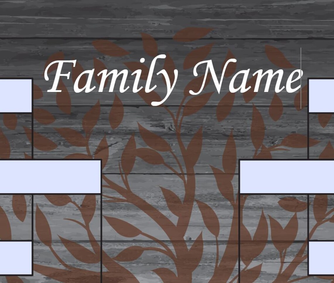 Six Generation Family Tree DIY 18x24 PDF Template barn Wood - Etsy