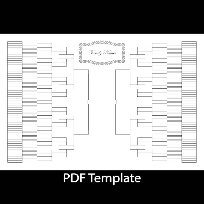 7 Generation Family Tree for Couples (DIY) 24x36 Inch PDF Template (no ...