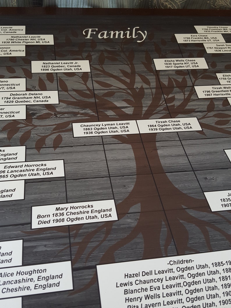 Six Generation Family Tree (DIY) 18x24 PDF Template (barn Wood) - Etsy