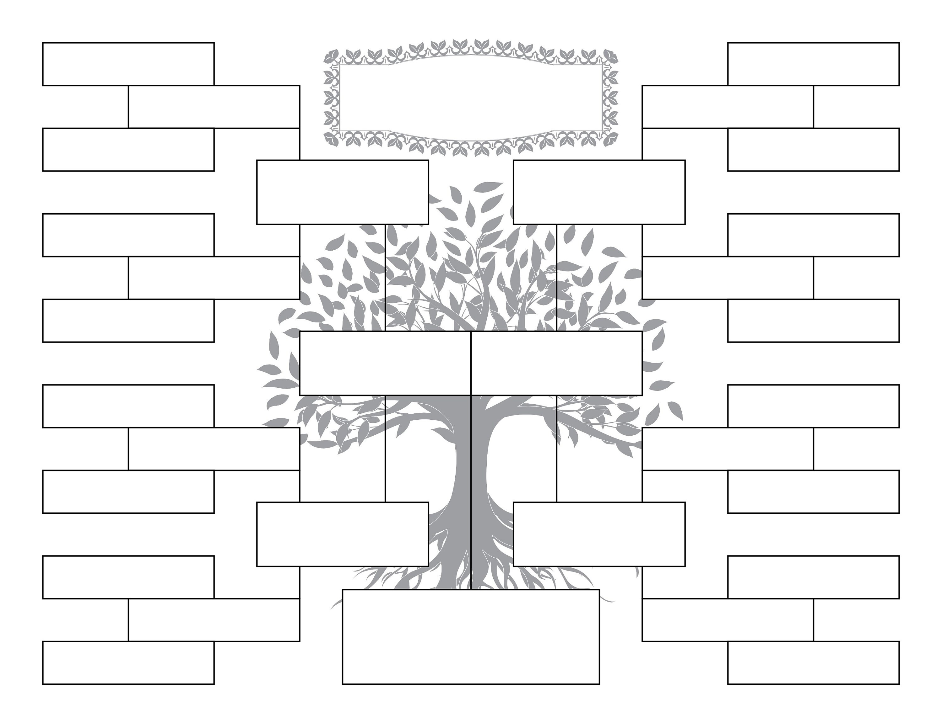 Five Generation Family Tree (DIY) 8-1/2x11 PDF Template (paper White ...
