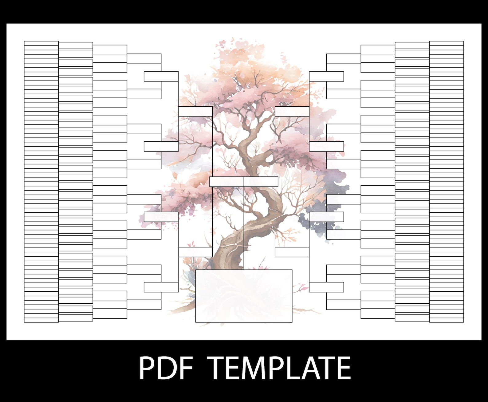 Watercolor Cherry Tree Family Tree Template: 8+ Generations (PDF) - Etsy