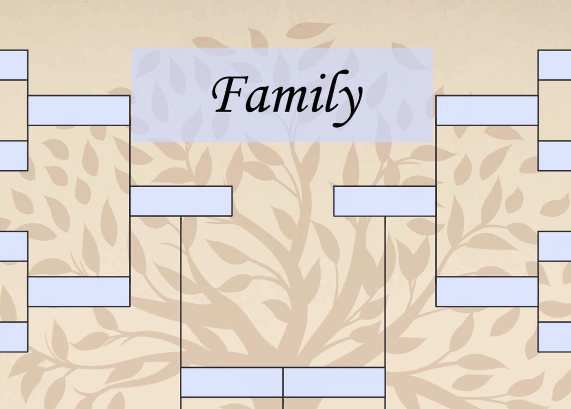 Seven Generation Family Tree (DIY) 24x36 PDF Template (tan) - Etsy