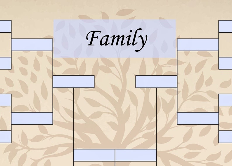 Seven Generation Family Tree (DIY) 24x36 PDF Template (tan) - Etsy