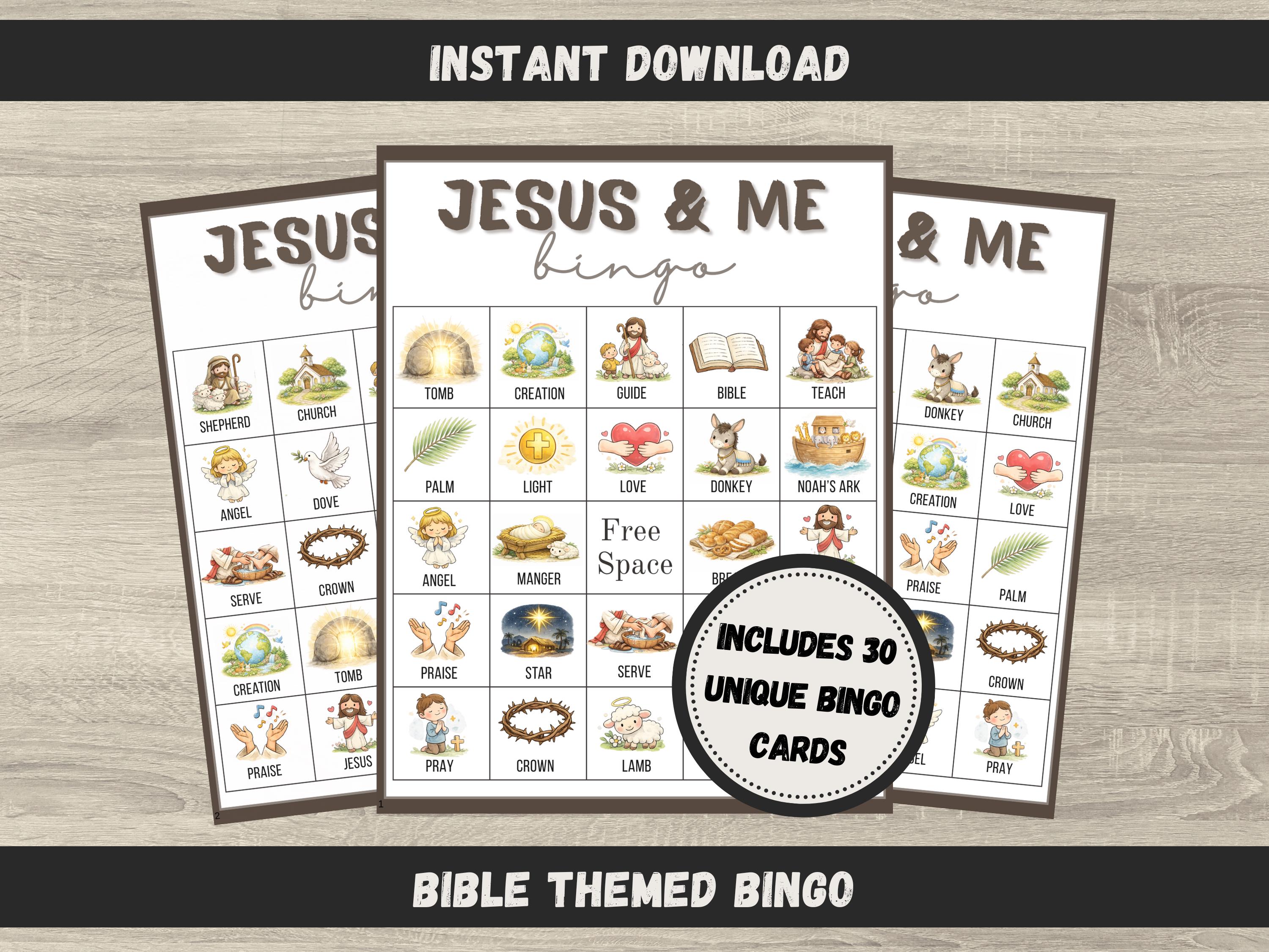 Bible Bingo for Kids Printable – Christian Sunday School Game Cards ...