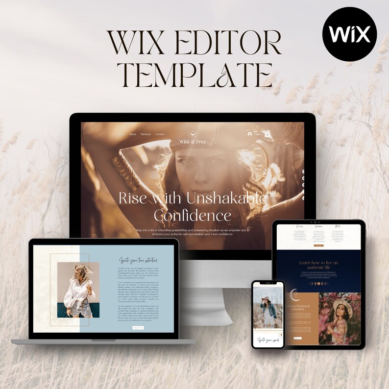 Boho Life Coaching Website Template: Wild & Free WIX Editor - Etsy