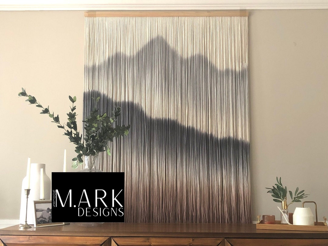 Large Macrame Mural for Wall Yarn Wall Hanging for Home Decor Mountain ...