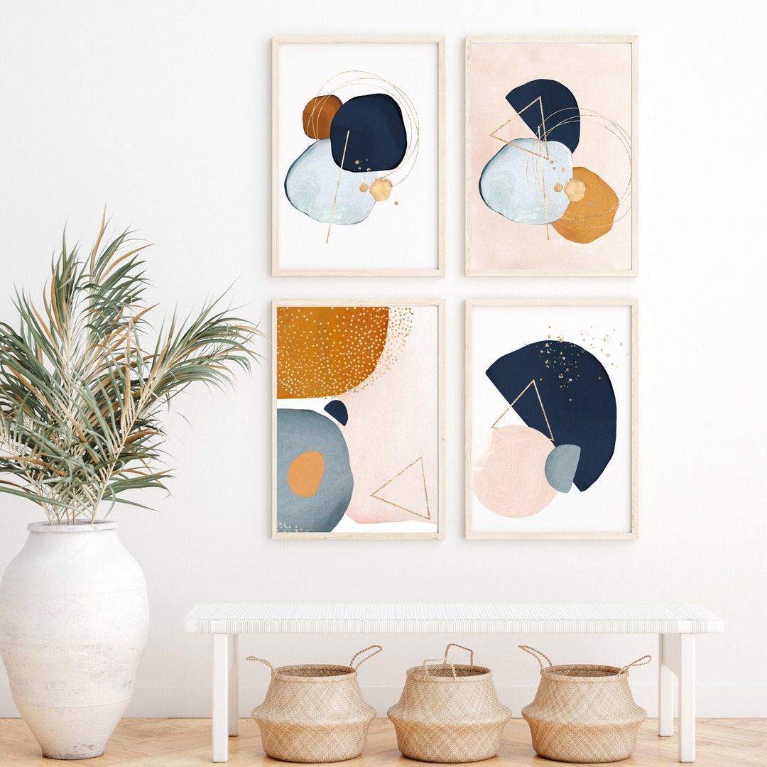 DIGITAL PRINTABLE SET of 9 Mid Century Modern, Watercolor, Abstract ...
