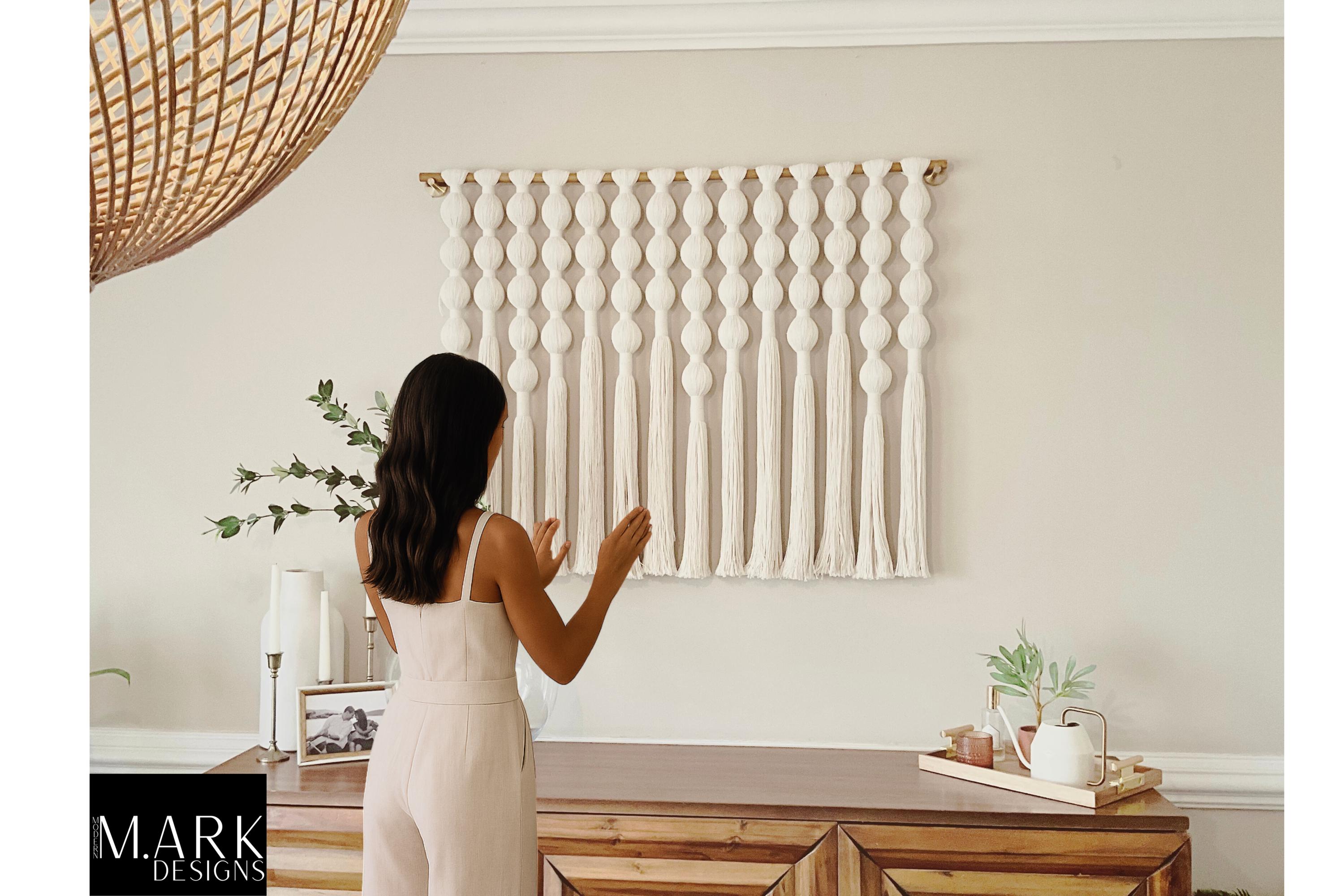 Large Yarn Wrapped Ball Macrame Mural for Wall Yarn Wall Hanging for ...