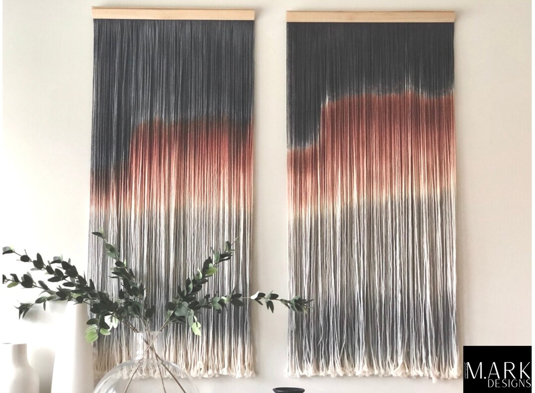 Modern Black Macrame Art Extra Large Macrame Hanging Vintage Boho ...