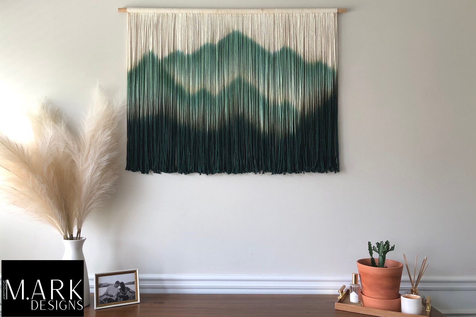 Green Macrame Wall Hanging Macrame Mountains Landscape Extra - Etsy