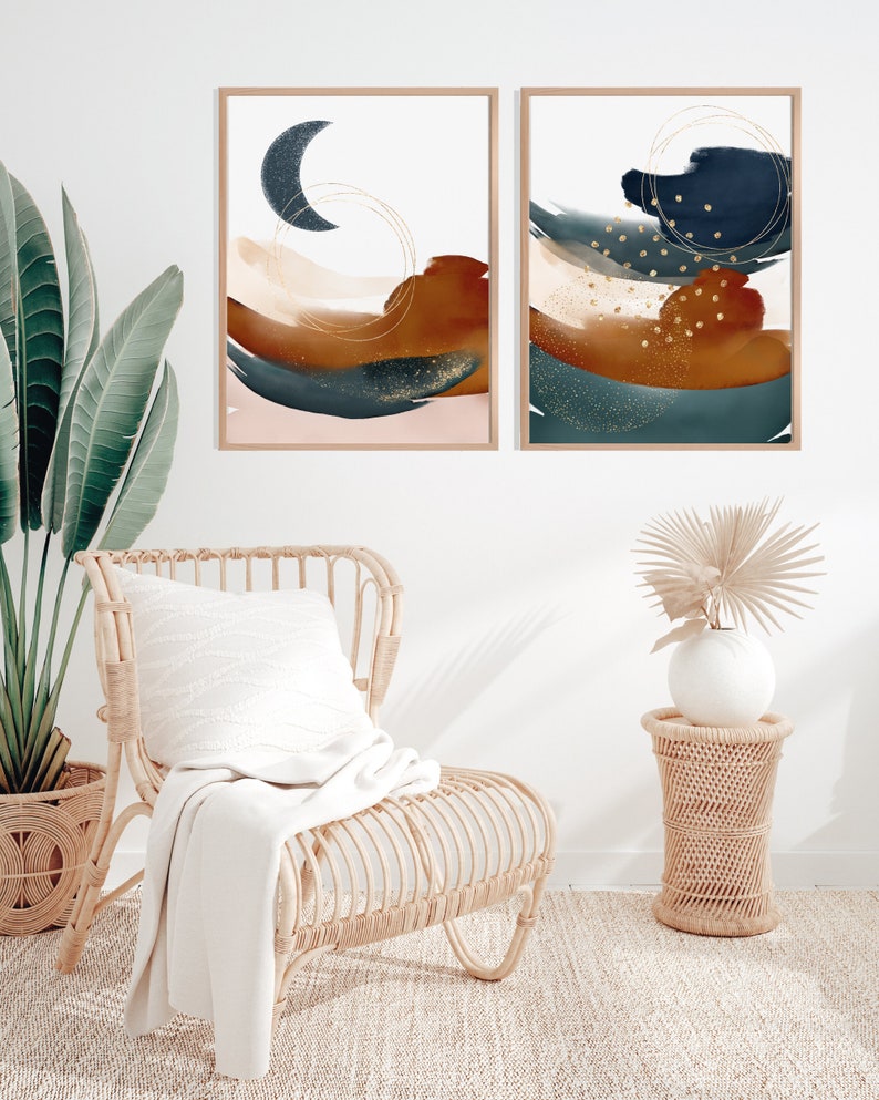 DIGITAL PRINTABLE Desert SET of 2 Watercolor Abstract - Etsy
