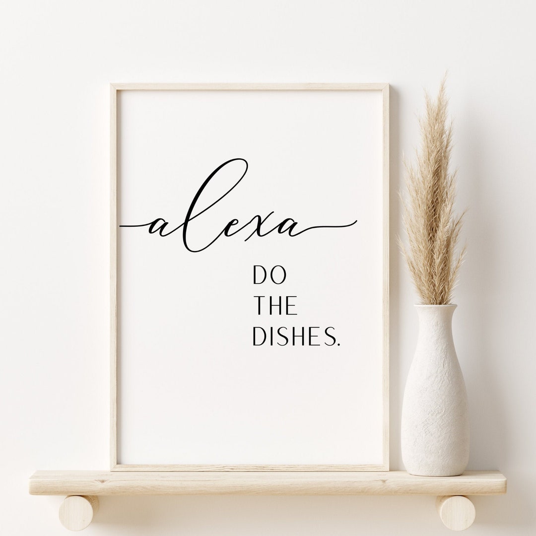 MAILED PRINT "alexa, Do the Dishes" Kitchen Room. 4 Sizes Mid Century ...