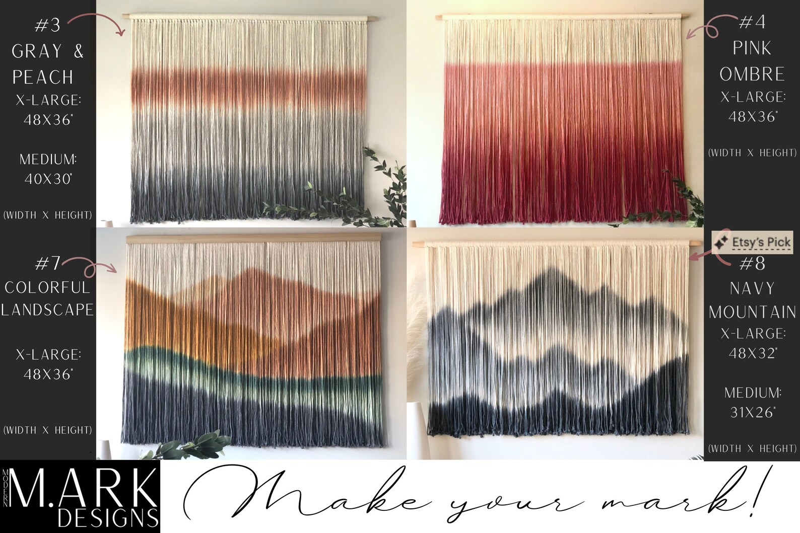 Colorful Mountain Landscape Macrame Colorful Macrame Art Extra Large ...