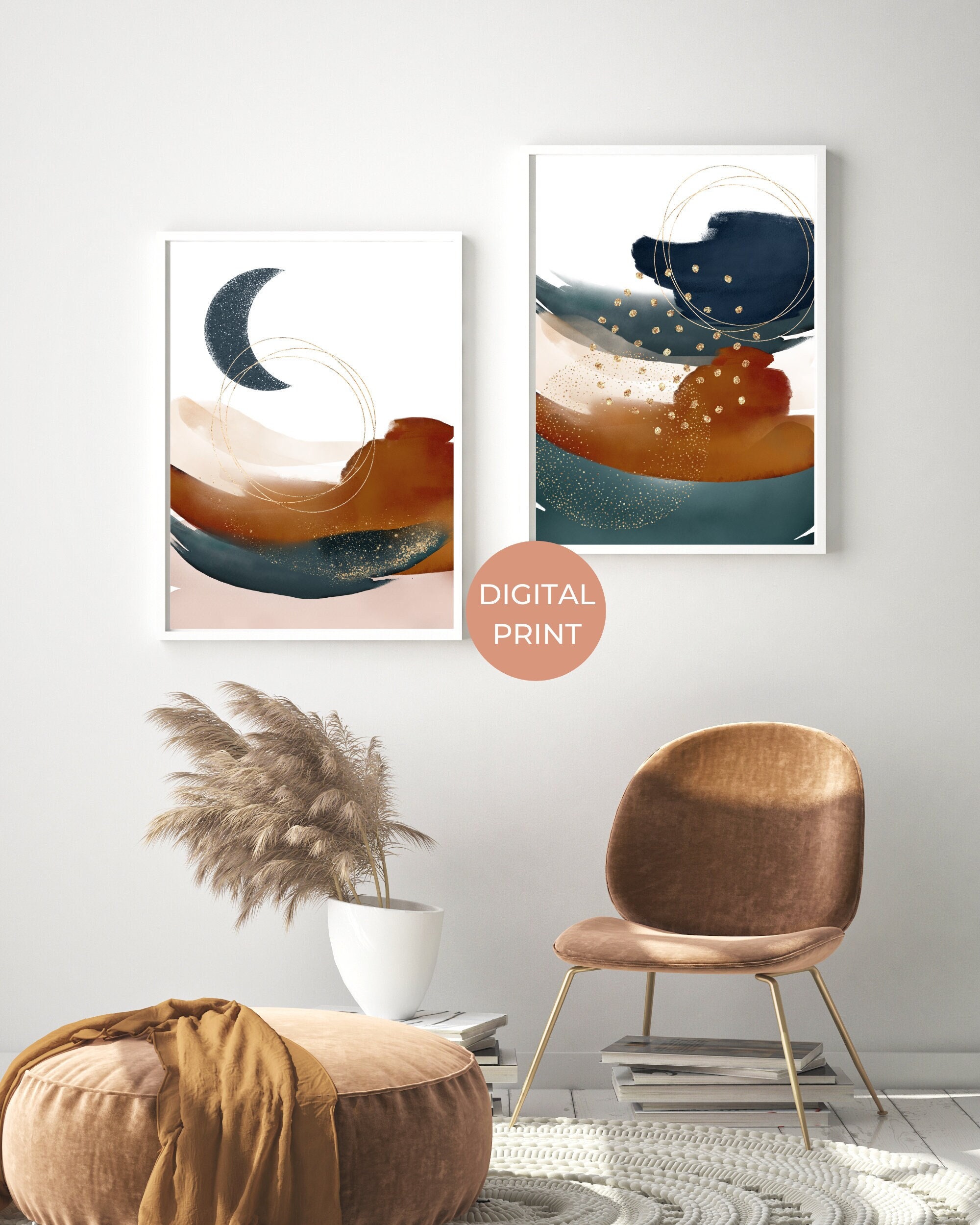 DIGITAL PRINTABLE Desert SET of 2 Watercolor Abstract - Etsy