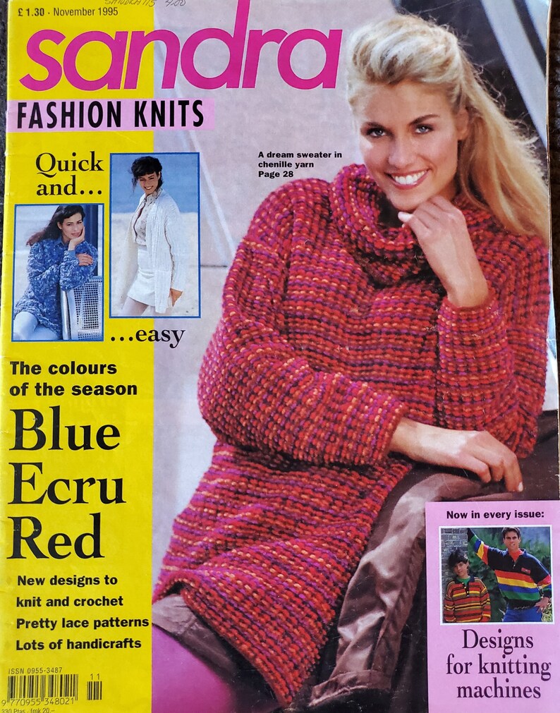 Sandra the Knitting Magazine Nov 1995, Jawlensky - Etsy