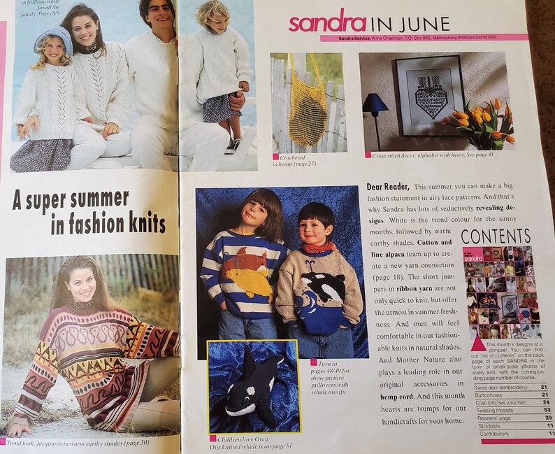 Sandra the Knitting Magazine June 1994 | Etsy
