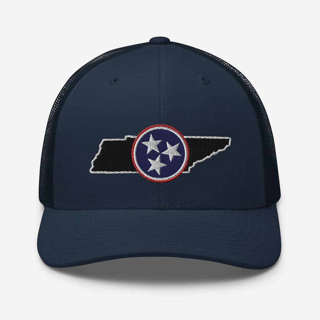 Tennessee Tristar Hat, Tennessee State Tri-star Embroidered Trucker Cap ...