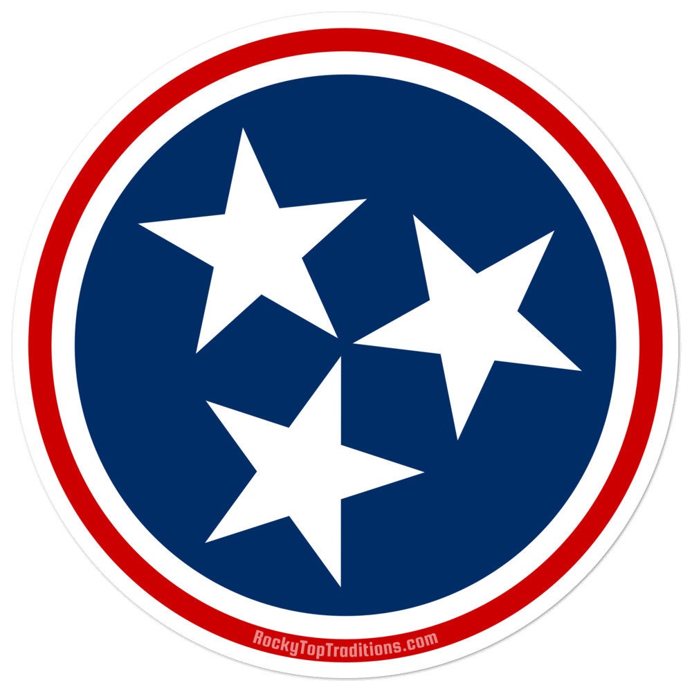 Tennessee Tristar Stickers, Tri-star Decal, Tristar Car Sticker ...