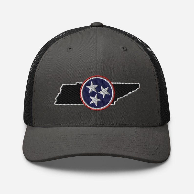Tennessee Tristar Hat, Tennessee State Tri-star Embroidered Trucker Cap ...