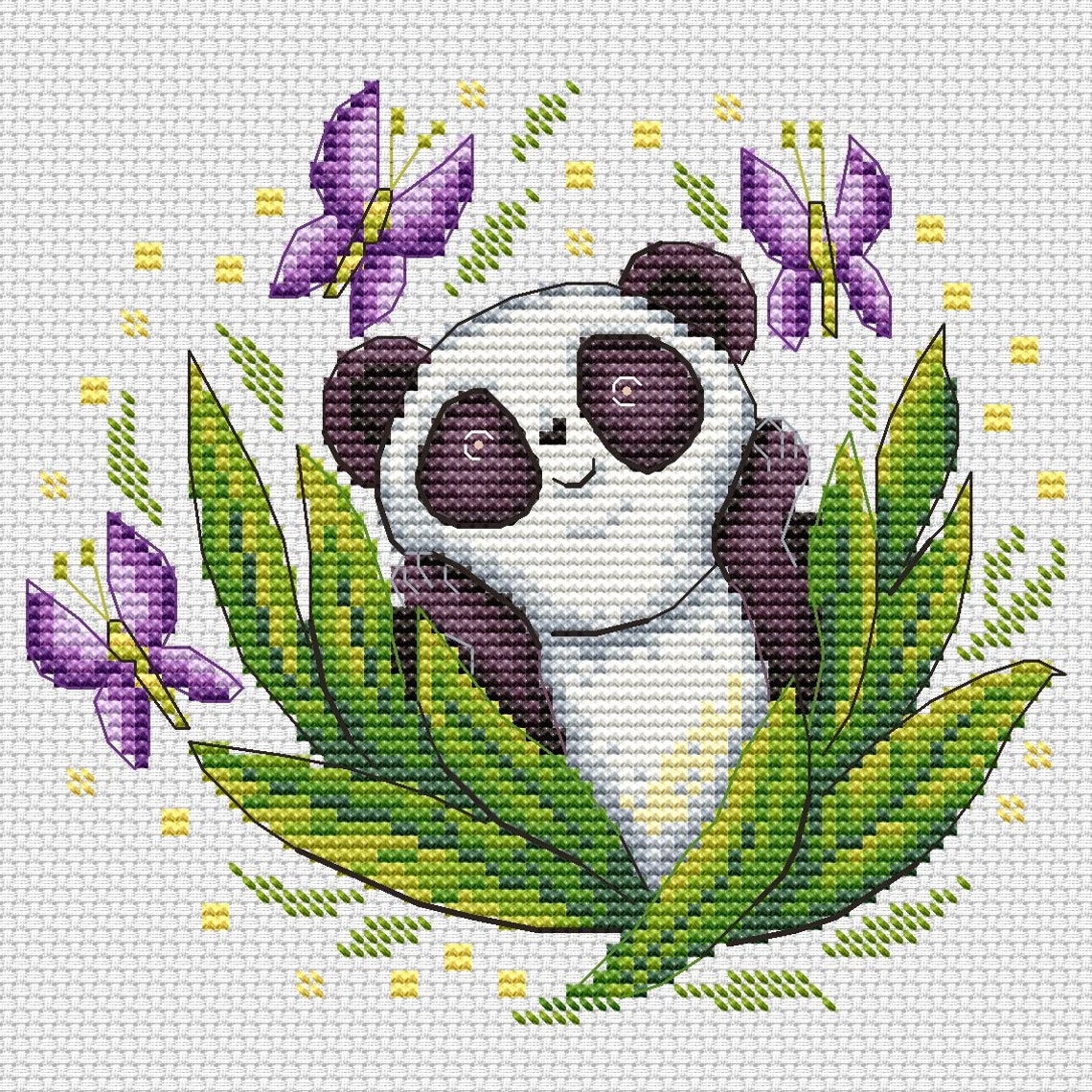 Panda Cross Stitch Pattern PDF. Bear Cross Stitch Pattern. - Etsy