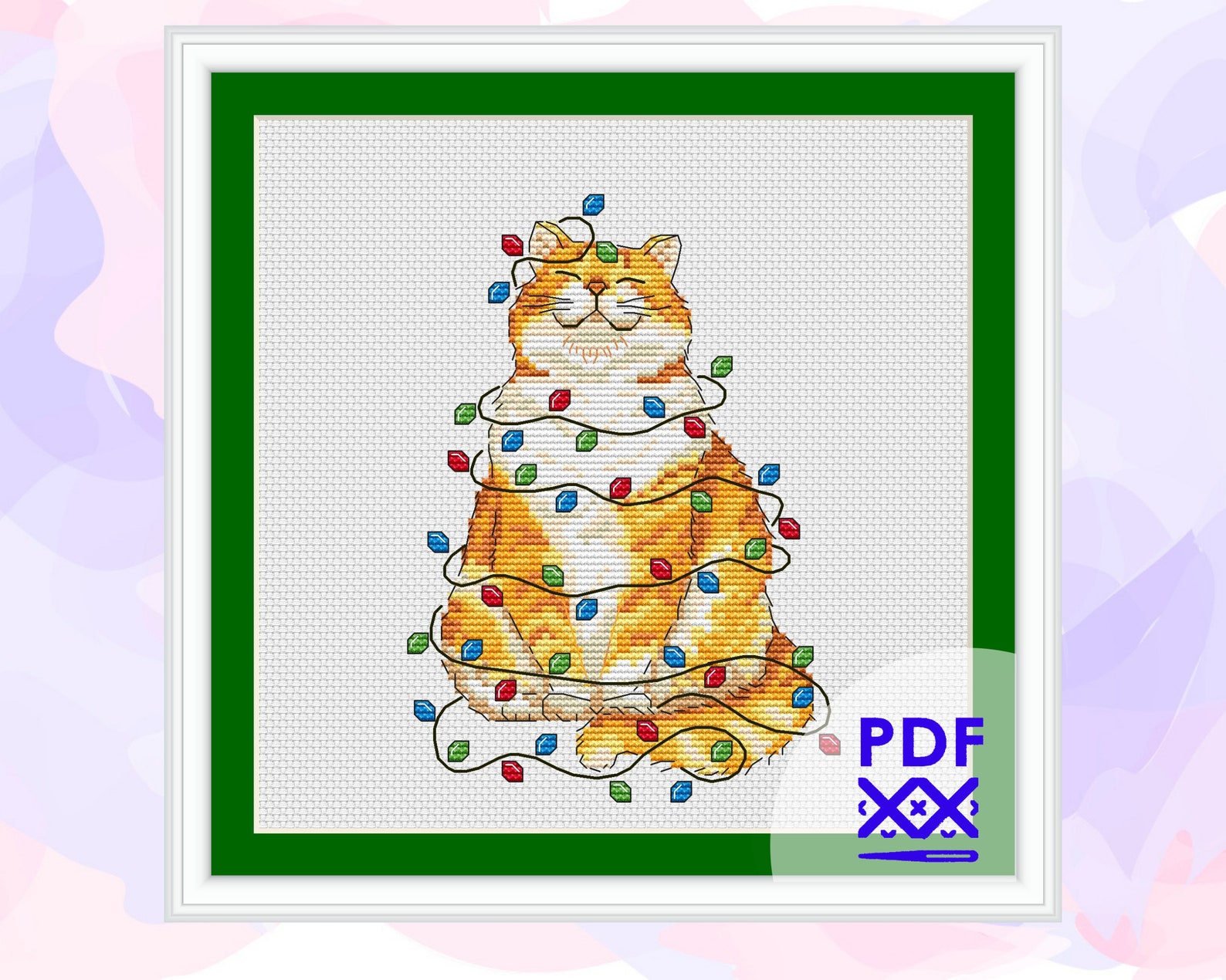 Christmas Cat Cross Stitch | Etsy