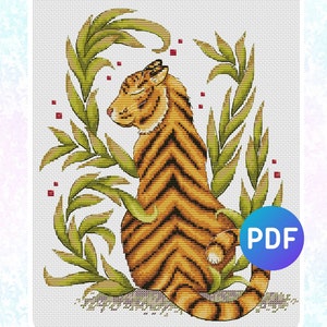 Tiger Cross Stitch Instant Download PDF File. - Etsy