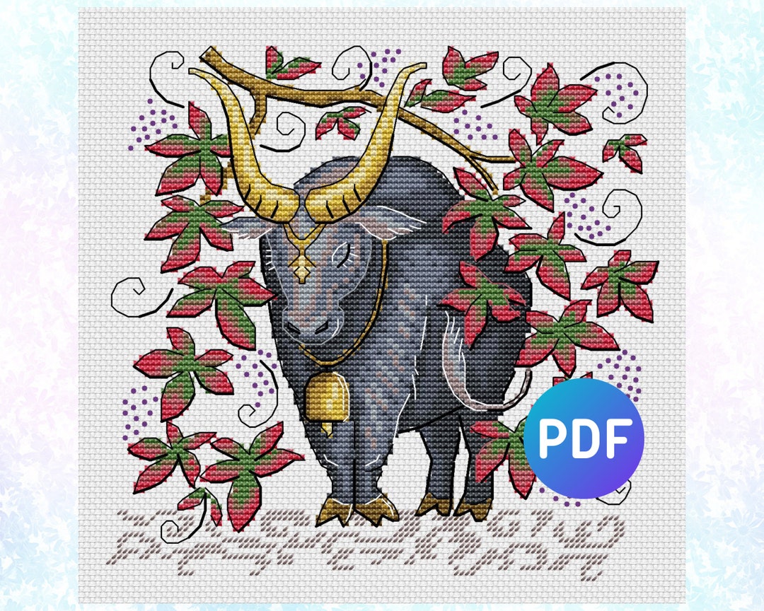 Majestic Buffalo Cross Stitch Pattern, PDF Animal Cross Embroidery ...