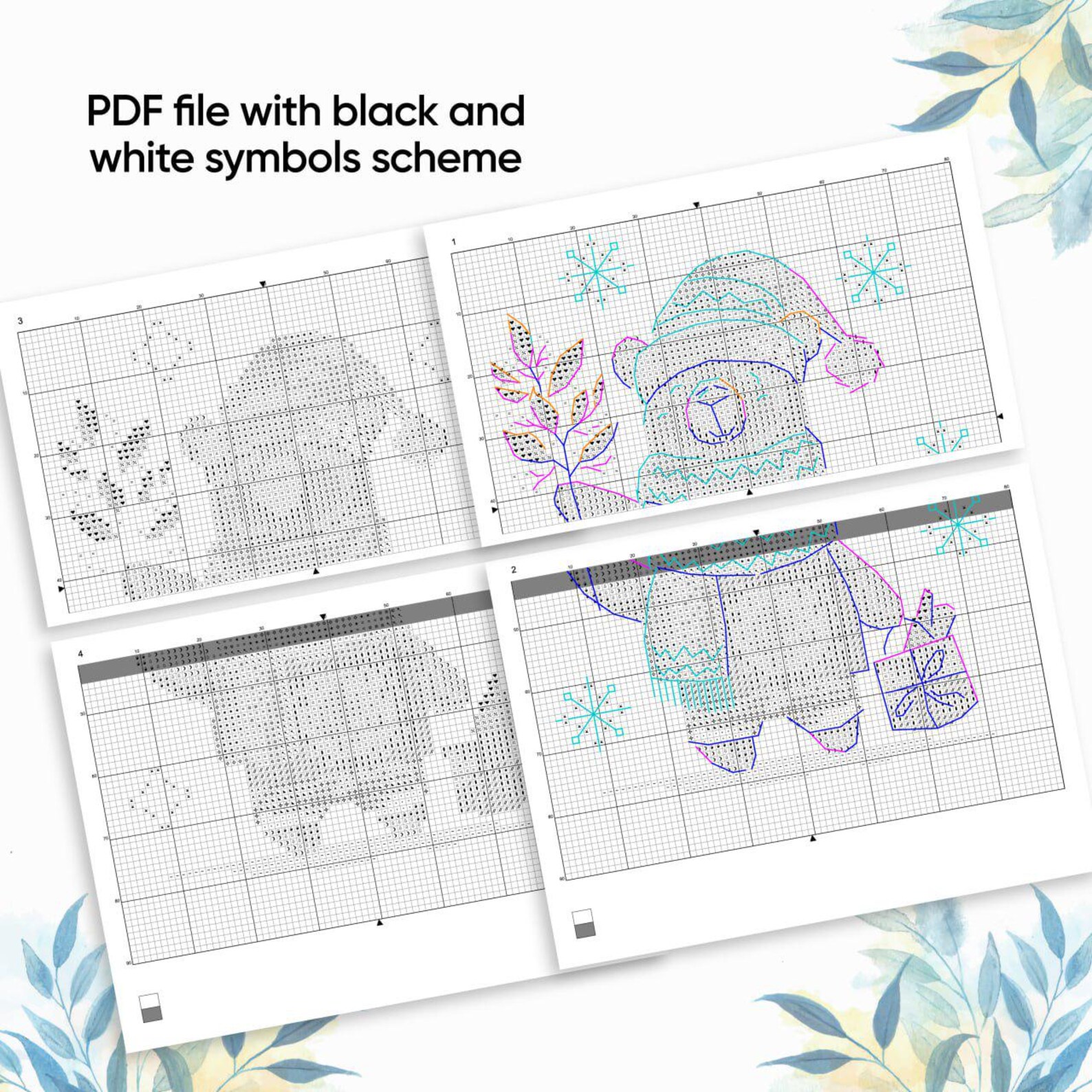 Ocean Bookmark Cross Stitch Pattern Set PDF • Fish Octopus Turtle ...