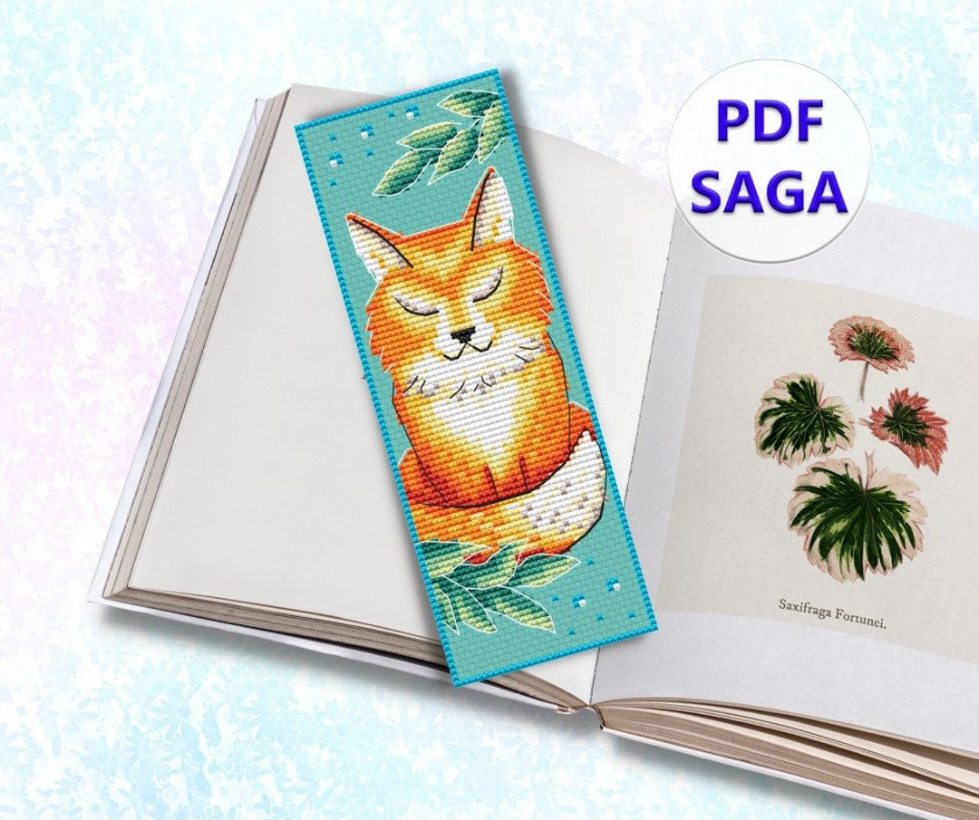 Cute Fox Bookmark Cross Stitch Pattern PDF, Beginner Cross Embroidery ...