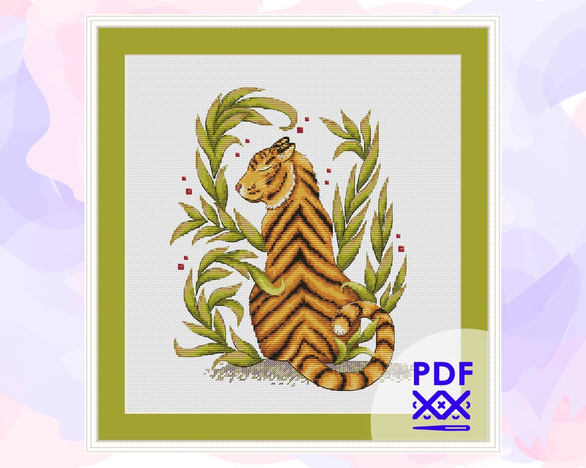 Tiger Cross Stitch Instant Download PDF File. - Etsy