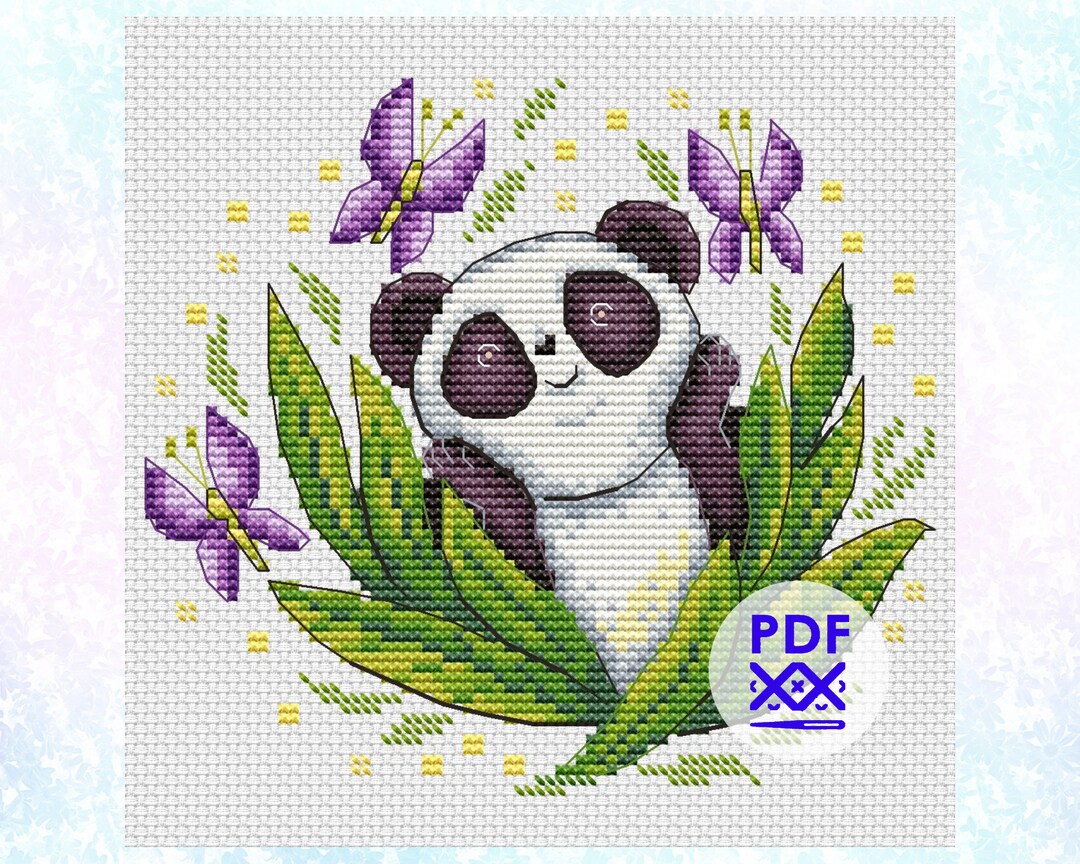 Panda Cross Stitch Pattern PDF. Bear Cross Stitch Pattern. - Etsy