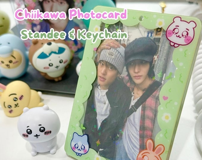 Chiikawa Cute Photocard Acrylic Holder Keychain Standee Frame Kpop - Etsy