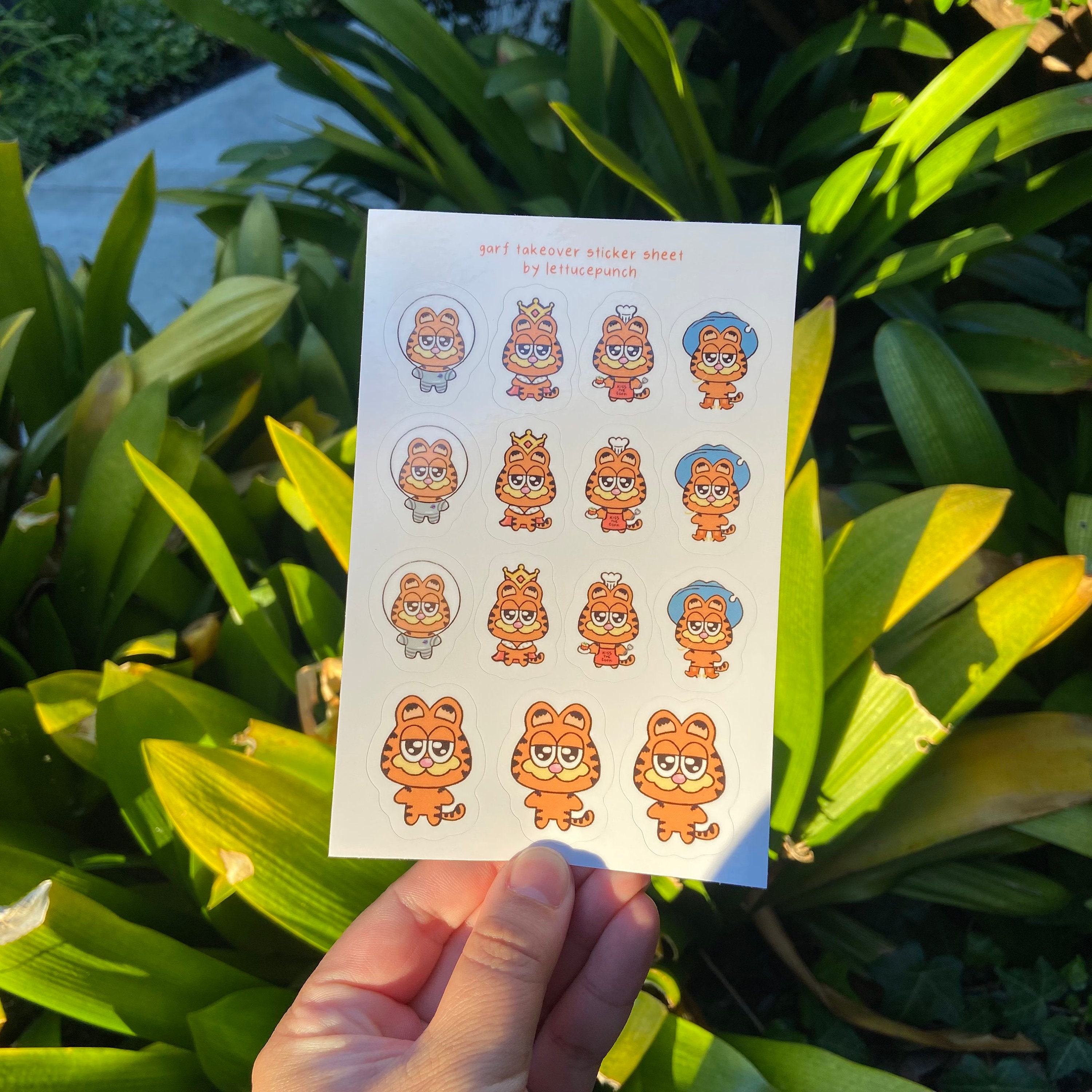 Garf Orange Cat Sticker Sheet Cowboy Astronaut King Chef Outfits - Etsy