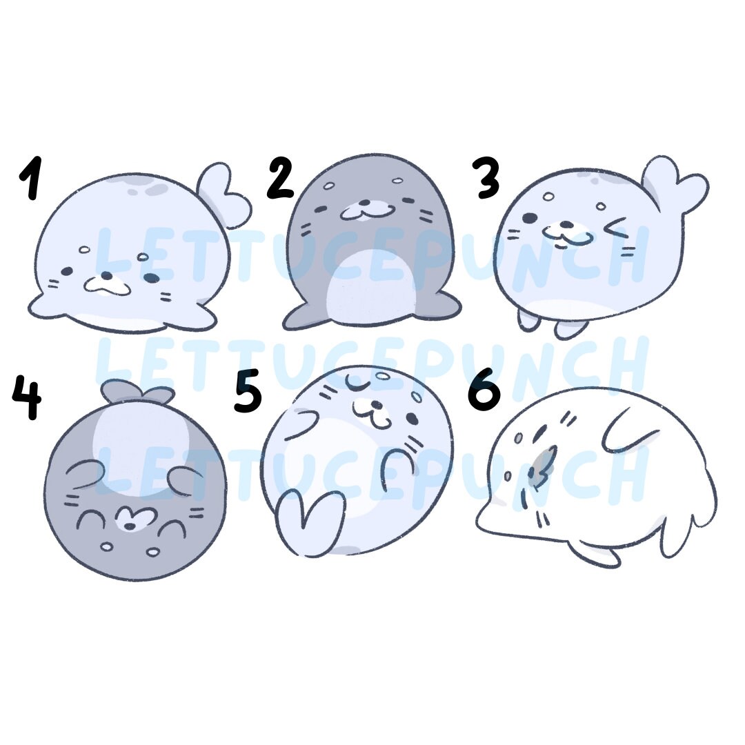 Seal Stickers Gacha Surprise Marine Animal - Etsy