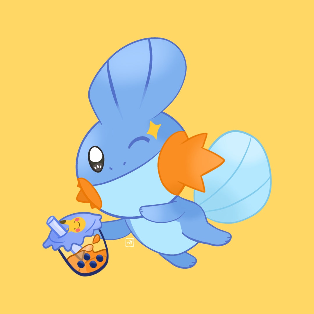 Pokemon Boba Babies: Mudkip weatherproof Sticker - Etsy