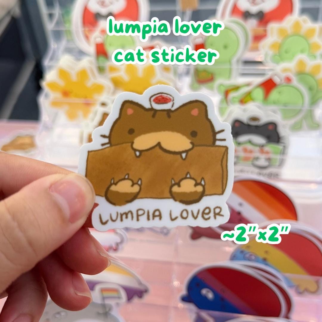 Lumpia Lover Tabby Cat Pinoy Filipino Matte Vinyl Waterproof Sticker - Etsy