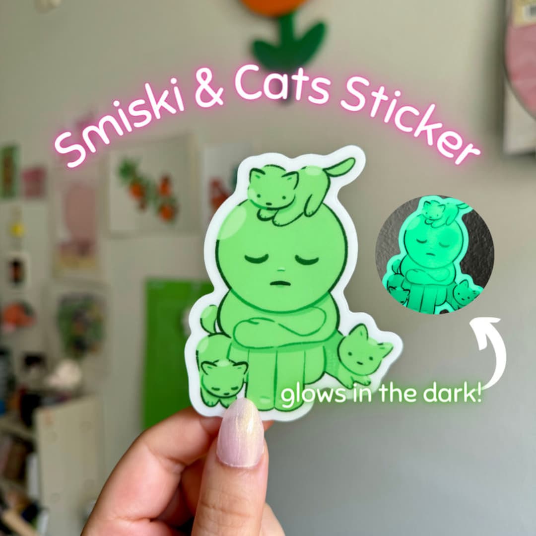 Glow Guy Cats Sticker Blind Box Weatherproof Waterproof Vinyl Glow in ...