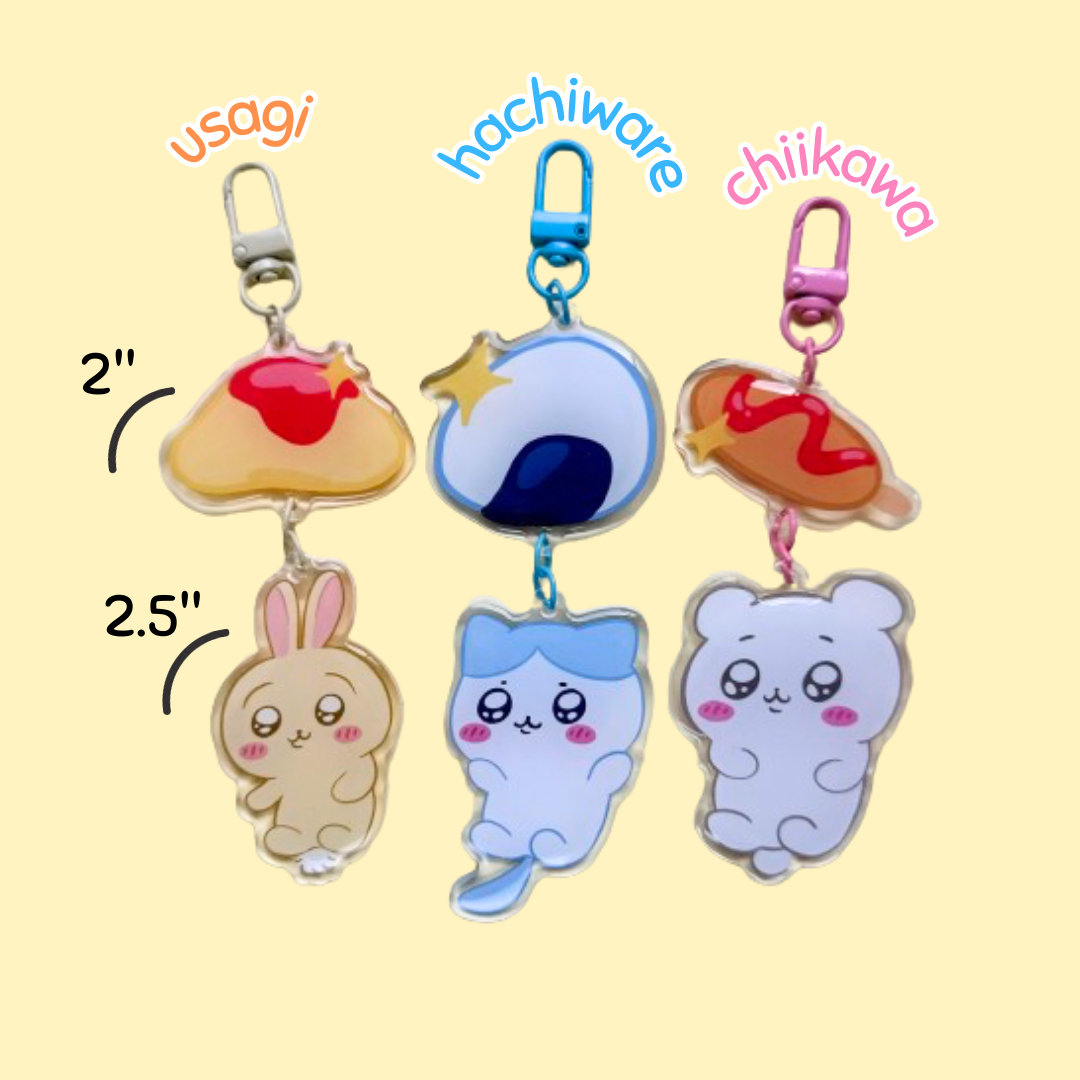 Usagi Hachi Chii Kawa Acrylic Charm Cute Keychain Foodie - Etsy