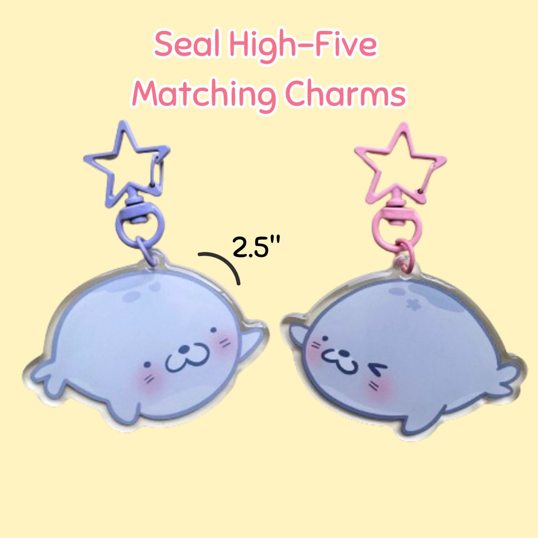 2 Buddy Couple Charm Keychain Marine Animal Seals - Etsy