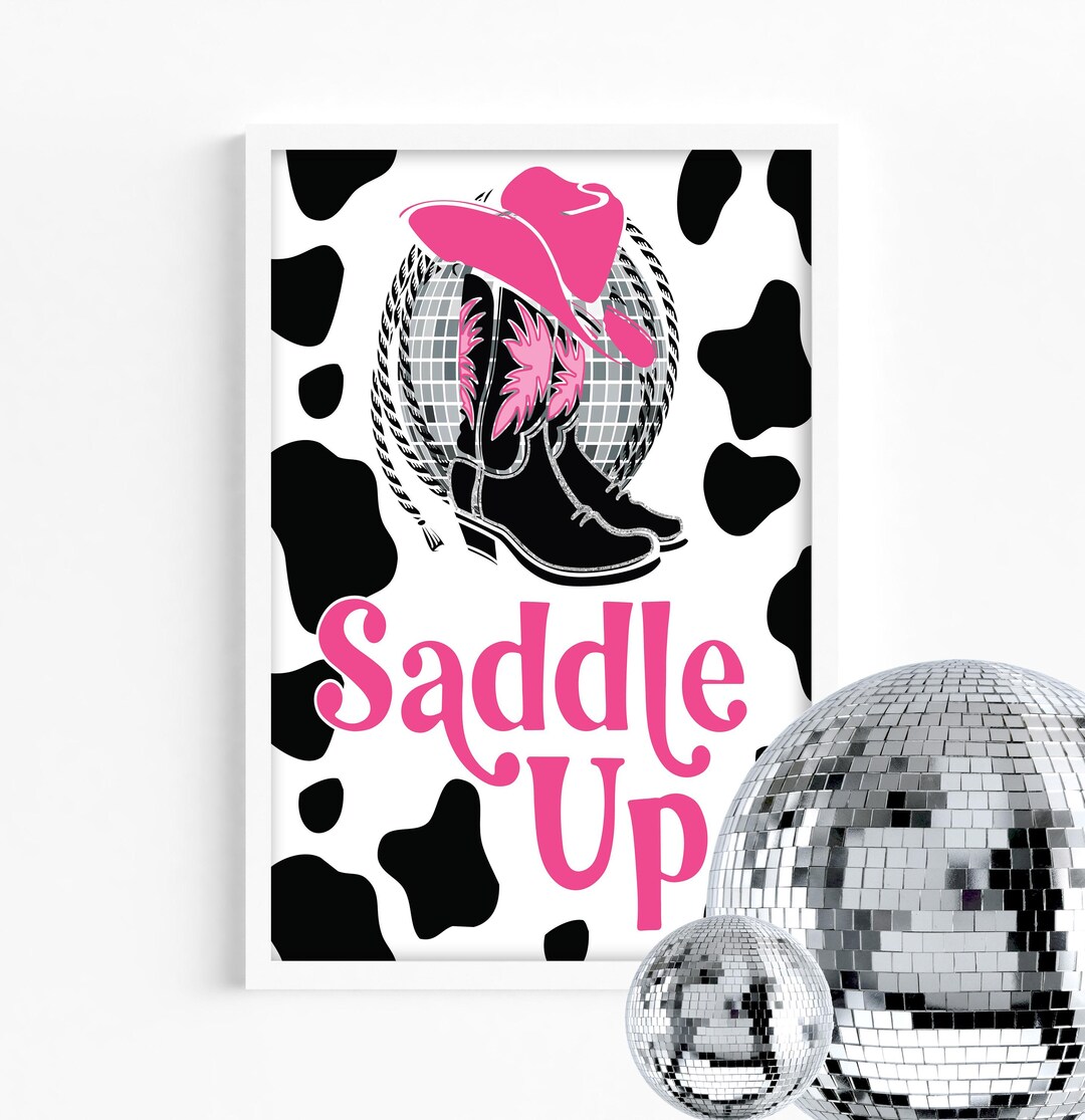 DISCO COWGIRL Birthday Sign - Space Cowgirl - Rodeo Party - FAVORS ...