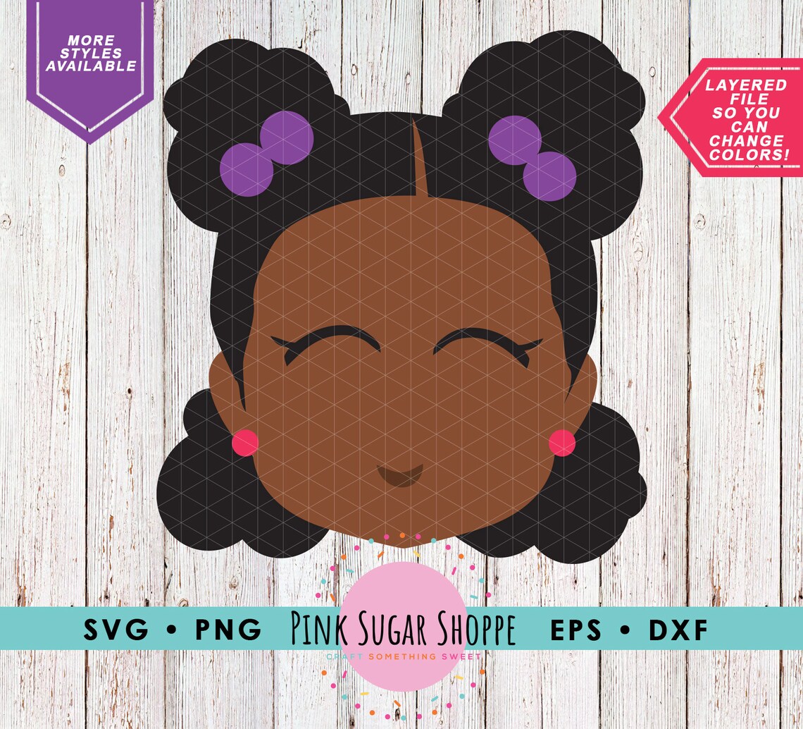 Little Brown Girl SVG BUNDLE Peekaboo Girl SVG Puffs Fro - Etsy