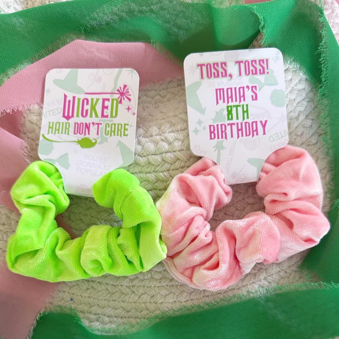 Wicked Scrunchie Party Favors - Wicked Party - Favors - Pink and Green ...