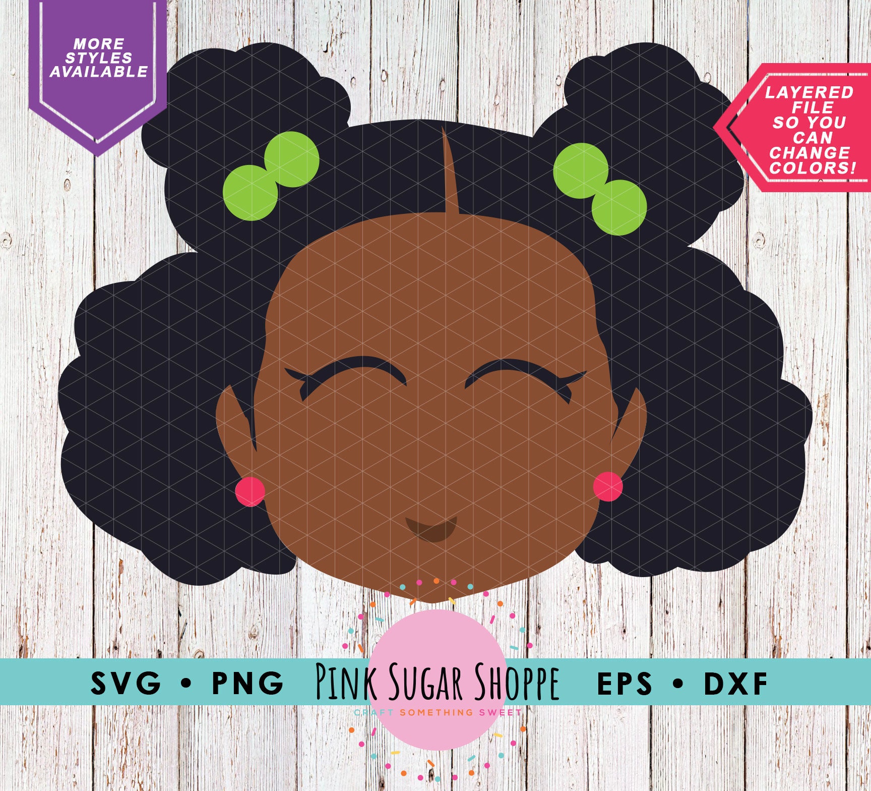 Little Brown Girl SVG BUNDLE Peekaboo Girl SVG Puffs Fro | Etsy