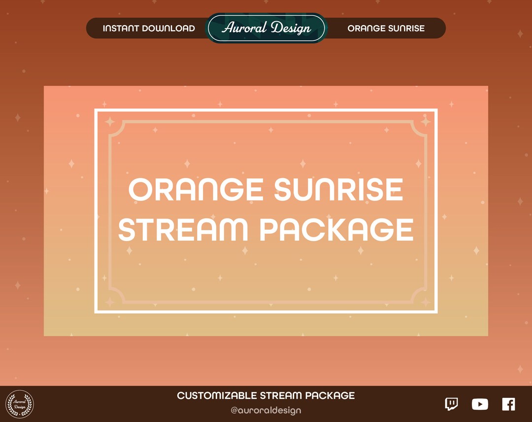 Orange Sunrise Overlay Package - Sunrise/morning/starry Night/vtuber ...