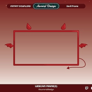 4x Red Devil Webcam Frames - Webcam Overlay/horns/tail/bat Wings/witch ...