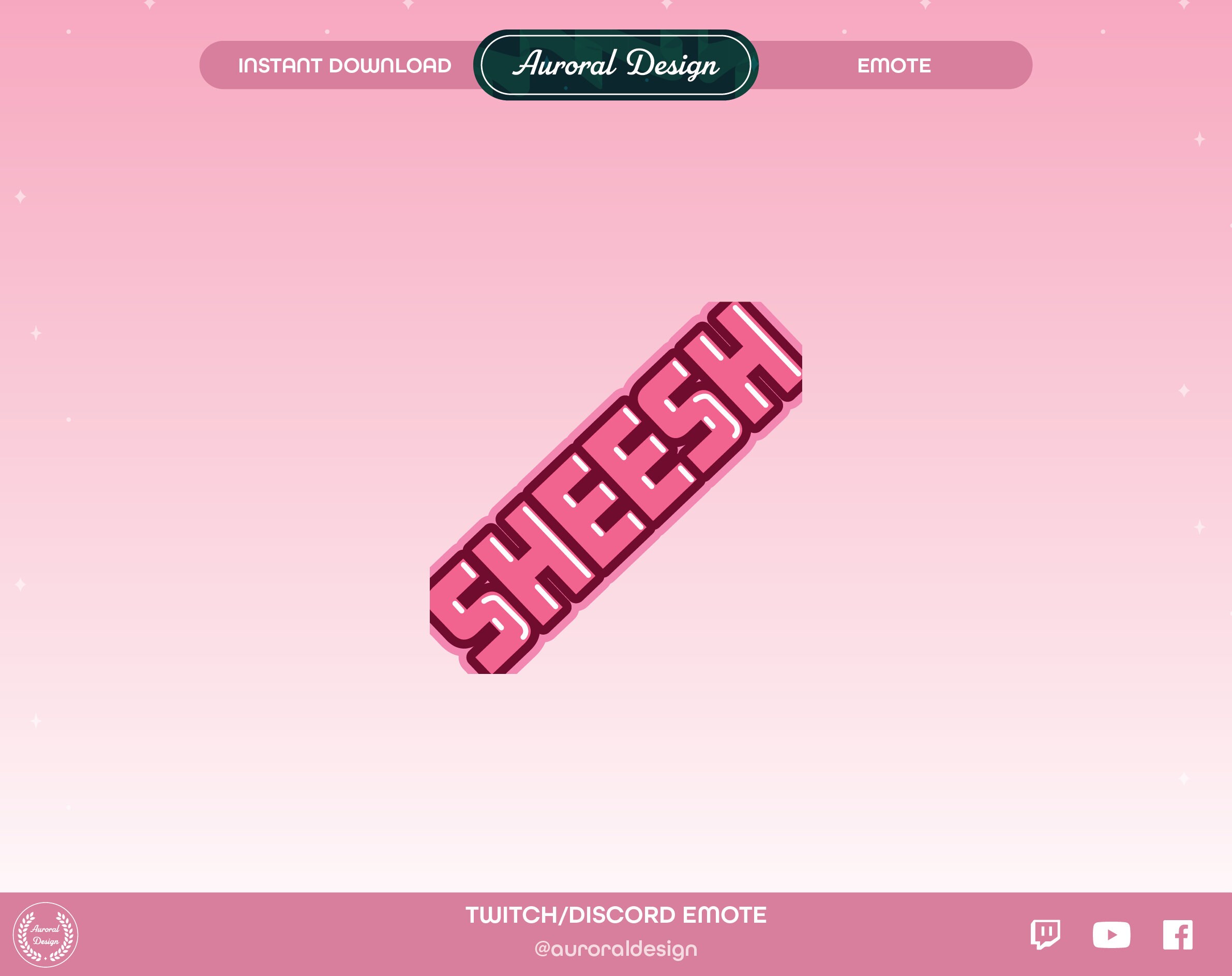 SHEESH Twitch Emote - Blue/pink/green/red/black/discord Emote/phrase ...