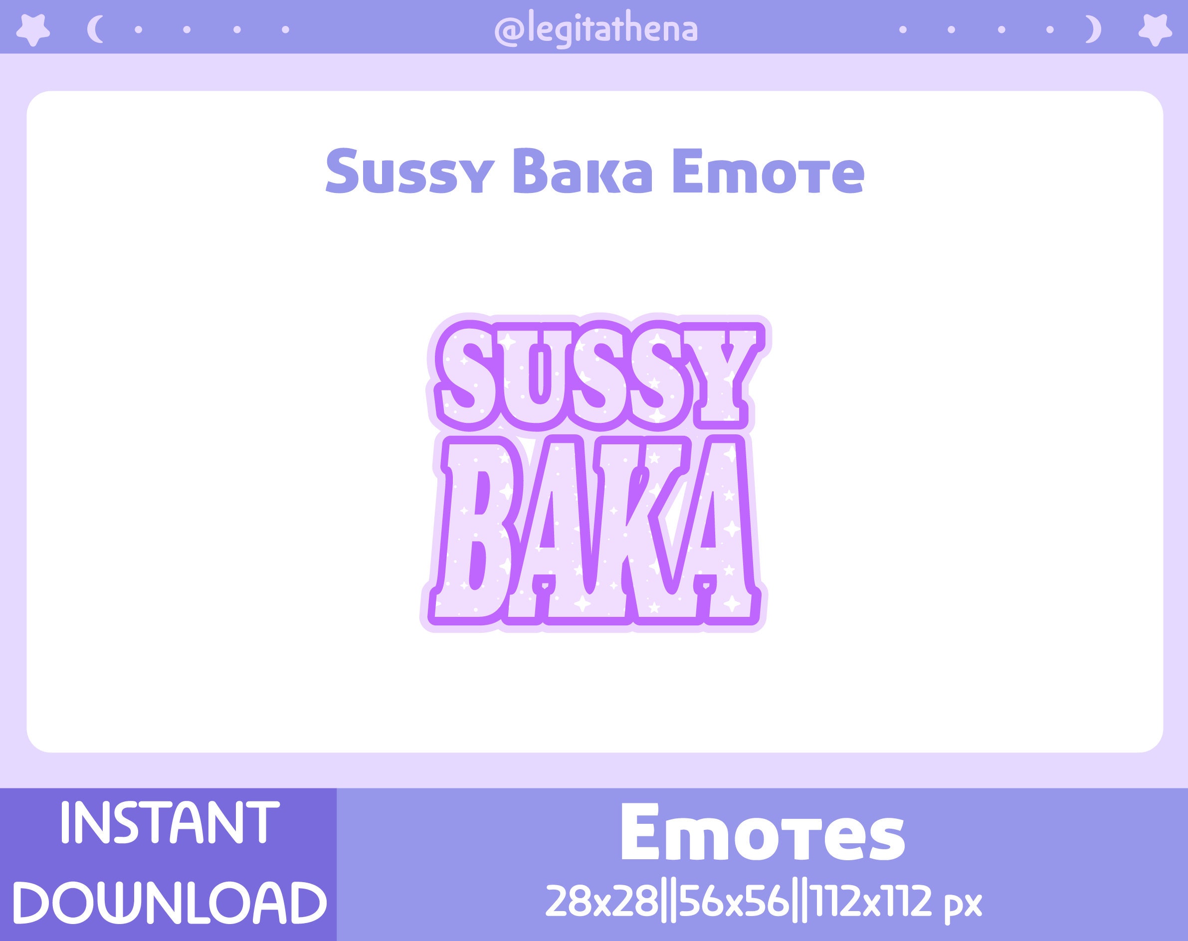 Purple Sussy Baka Twitch Emote | Etsy