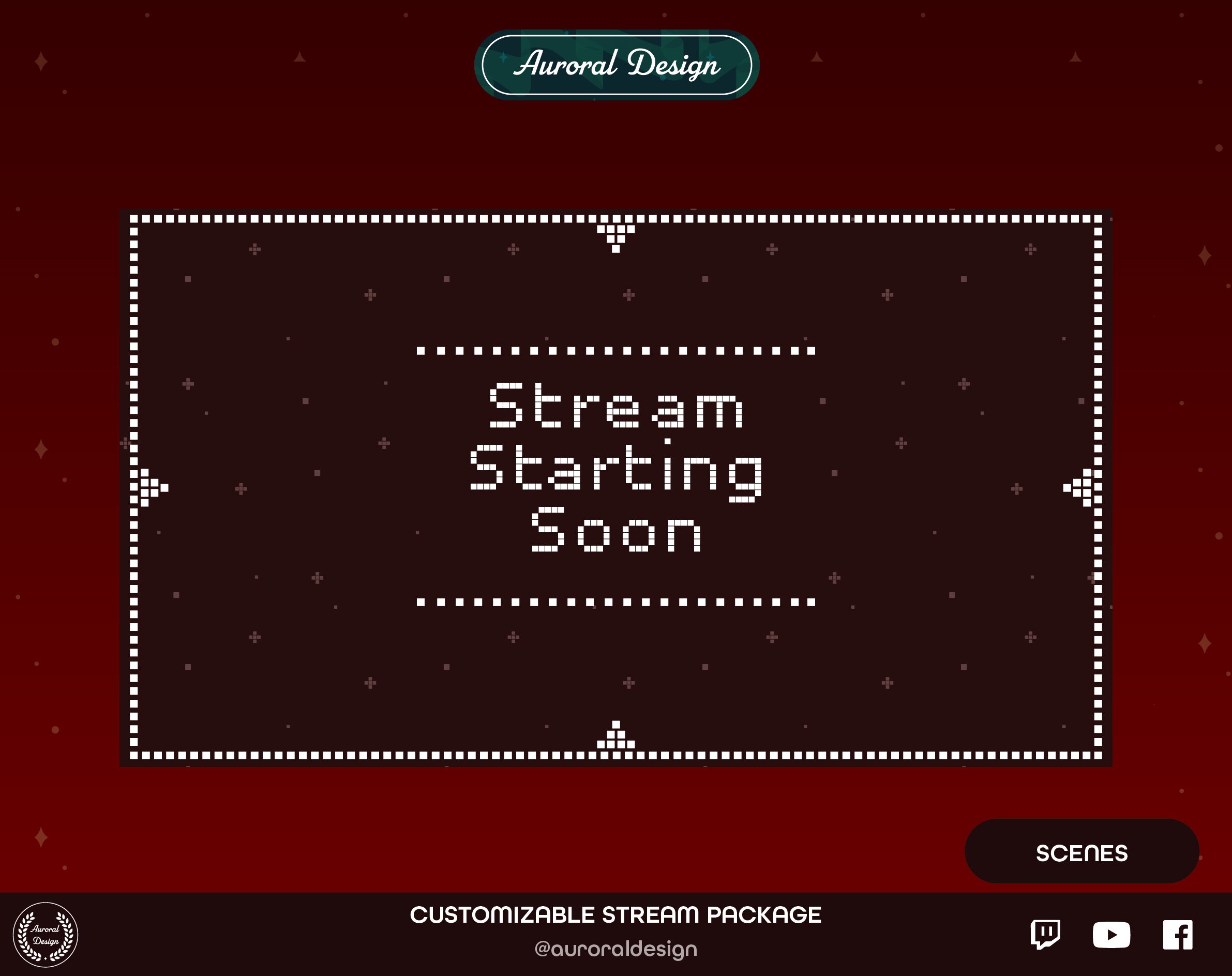 Minimalist Red Pixel Overlay - Black/grey/simple/minimal/vtuber/twitch ...